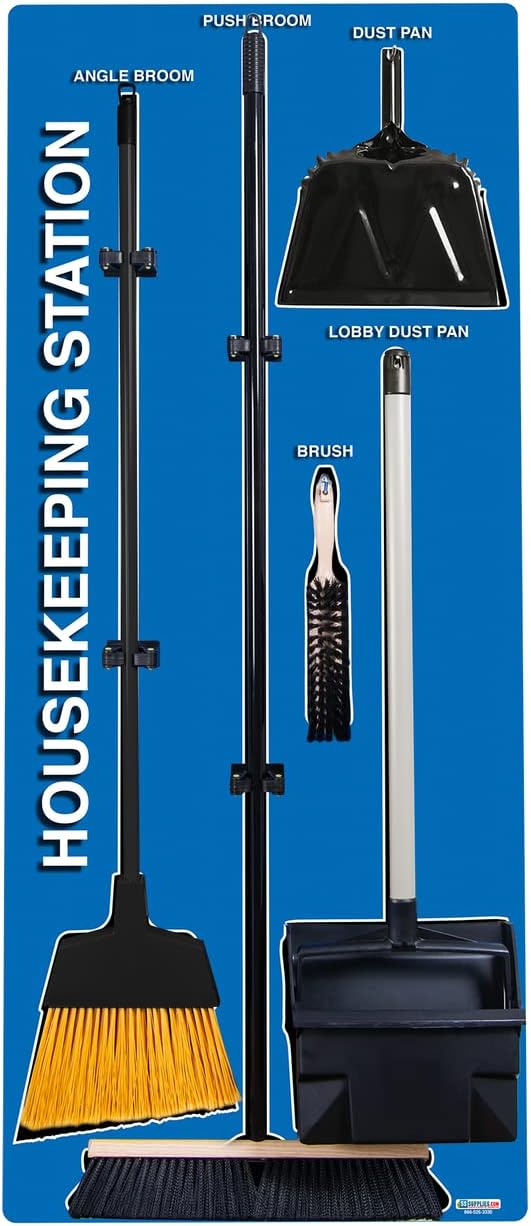 5S Housekeeping Shadow Board Broom Station Blue (with Broom Kit ...