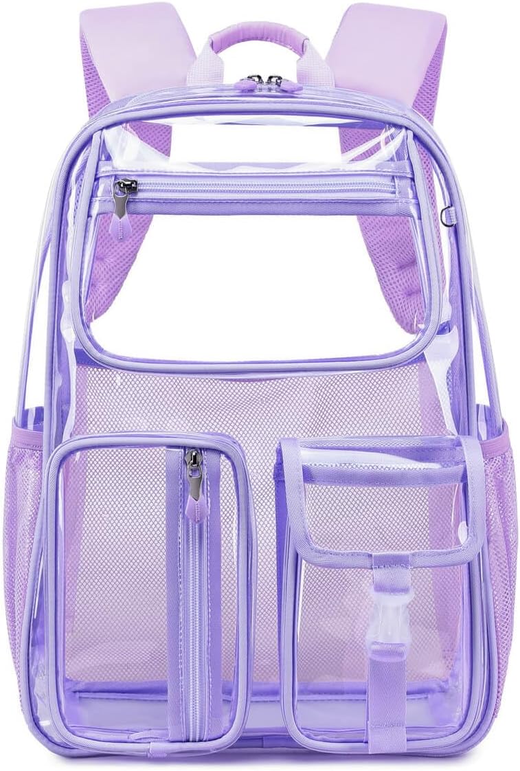 Amazon.com | Cusangel Heavy Duty Clear Backpack Clear BookBag,16.5 x12 ...