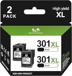 301XL Ink Cartridges High Yield Replacement for HP 301 Black Ink ...