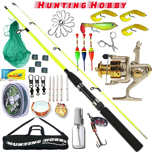 Fishing Unbreakable Spinning Rod,Reel,Accessories Complete Kit : Amazon ...