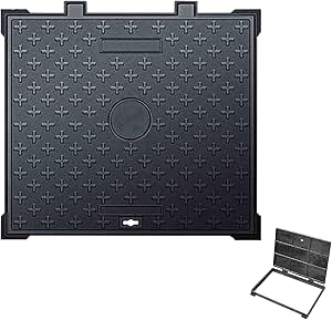Iron Manhole Cover, Square Septic Tank Lid and Base, Heavy Duty Metal ...