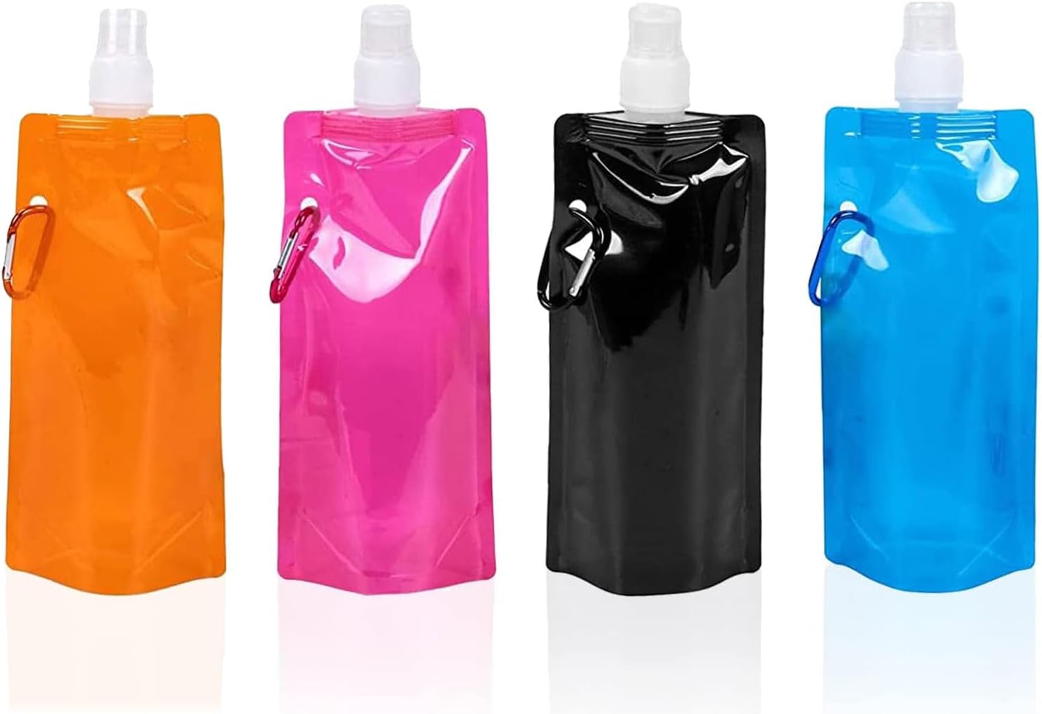TSHAOUN 4 Pcs Foldable Sports Bottle, Collapsible Water Bottle ...