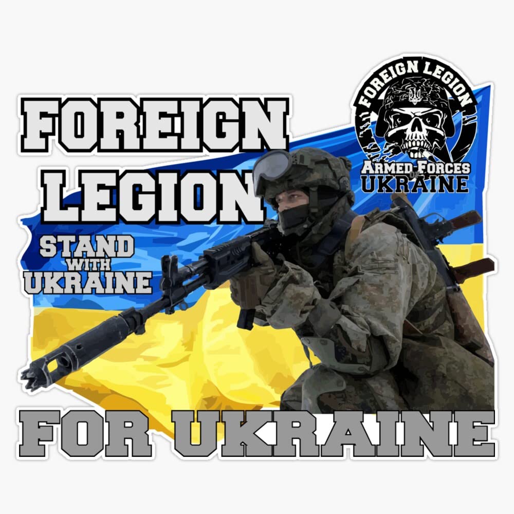 Amazon.com - Foreign Legion for Ukraine Bumper Sticker Vinyl Decal 5"