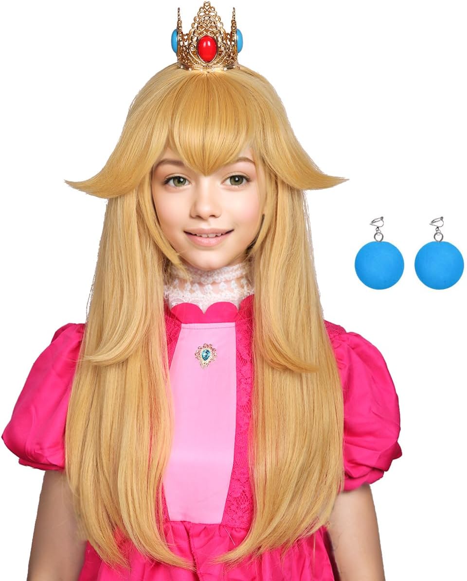 Amazon.com: ANOGOL Hair Cap+Bright Red Wig for Women, Princess Wigs Red ...