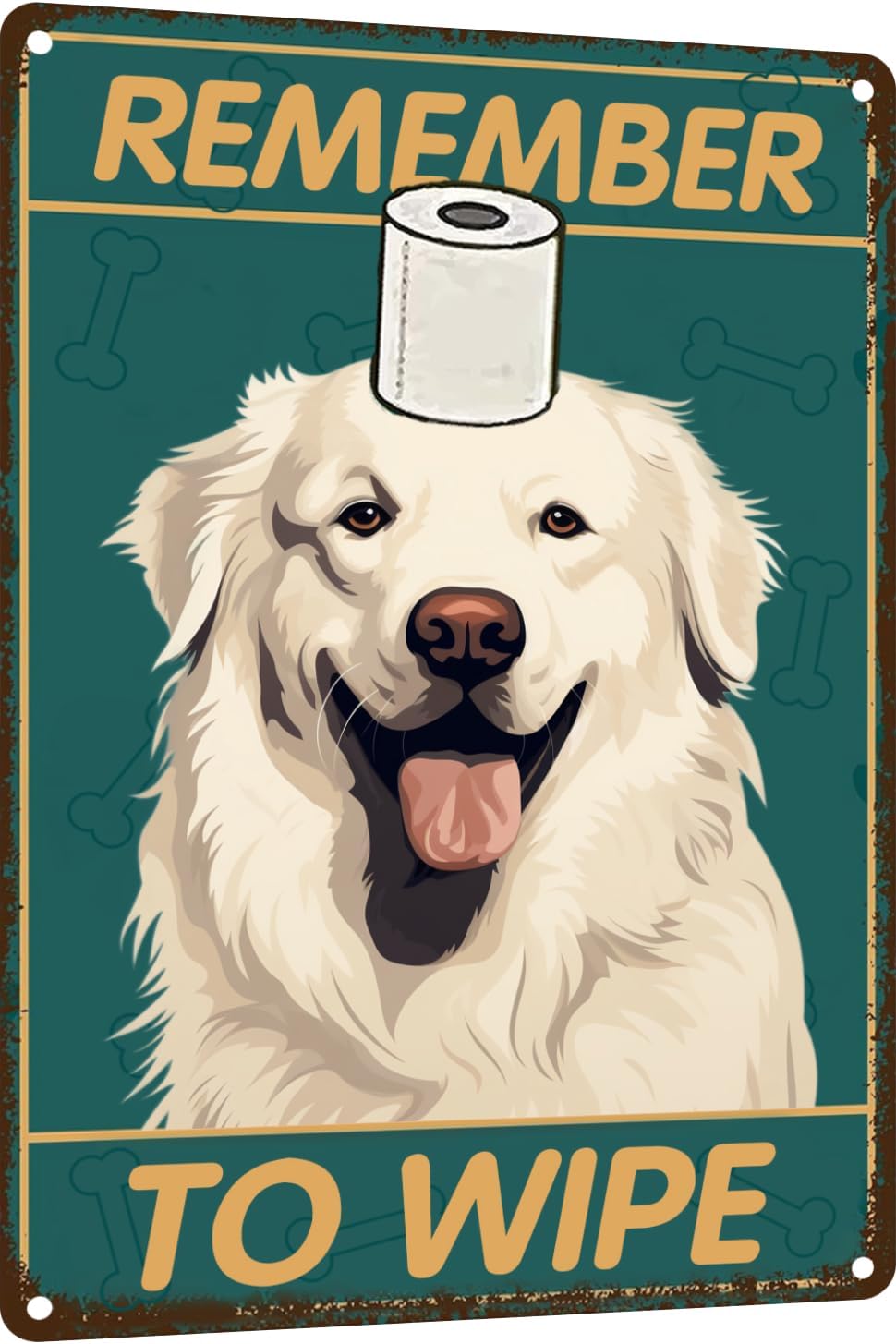 Amazon.com: TopPacific Great Pyrenees Bathroom Wall Decor Dog Signs ...