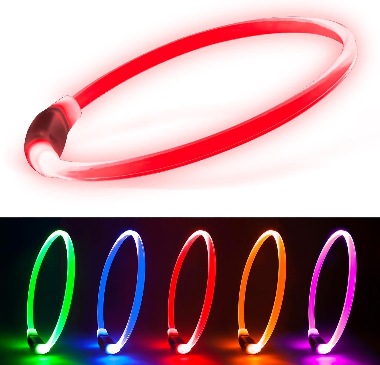 Amazon.com : Led Dog Collars for Small Dog,Vizpet XS Light up ...