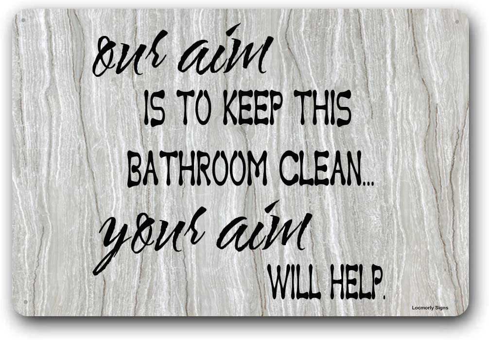 Amazon.com: Locmorly Wall Bathroom Sign With Quotes, Our aim is to Keep ...