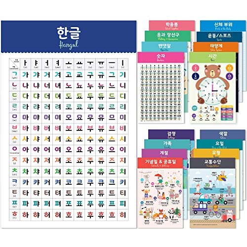 Amazon.com: Stellarsol Korean Educational Posters, 11x17 inches, 17 ...