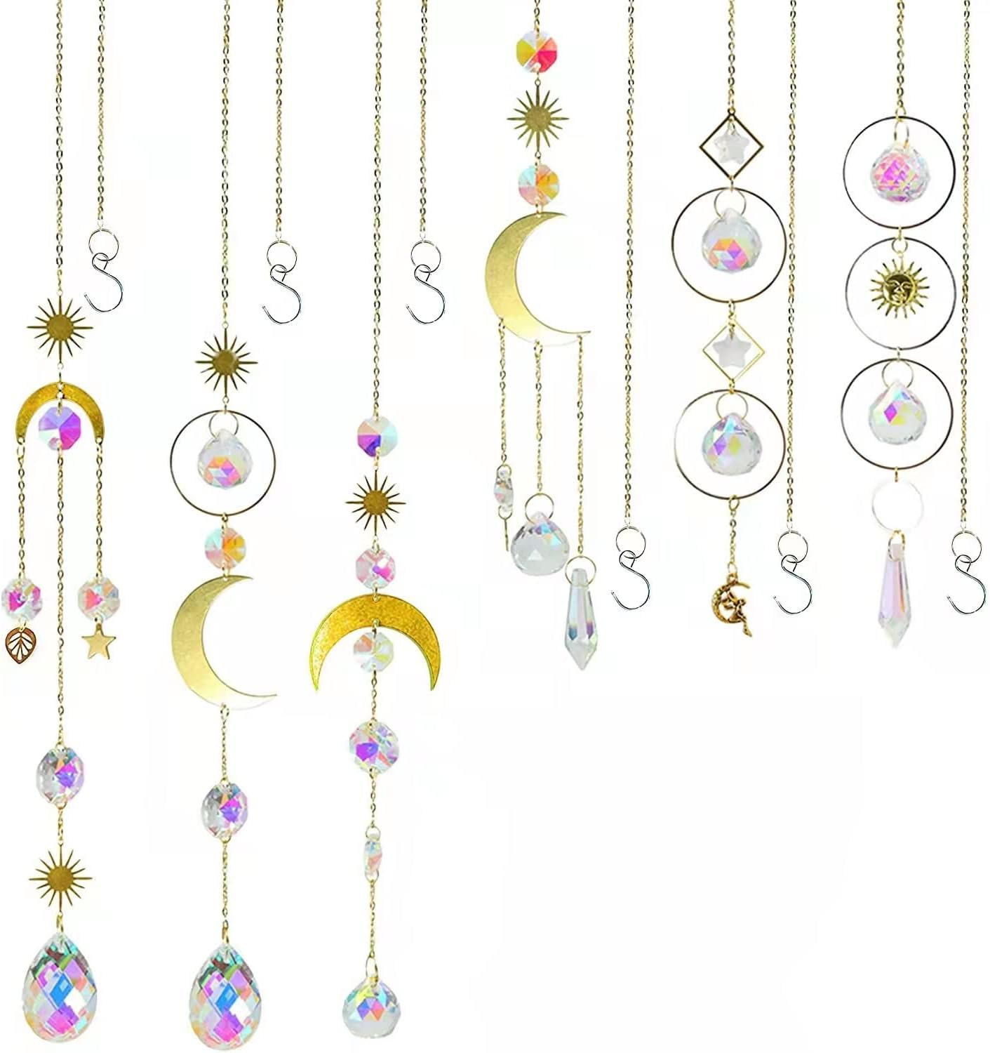 Amazon.com: Eupboron 6Pcs Crystal Suncatcher Hanging Sun Catchers for ...