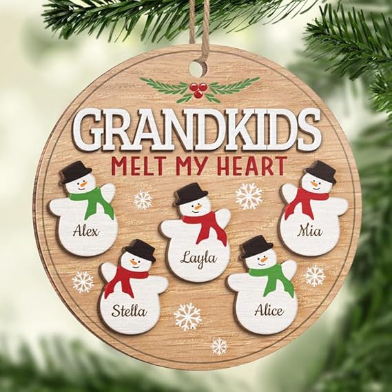 Amazon.com: Pawfect House Grandkids Melt My Heart Christmas Ornaments ...