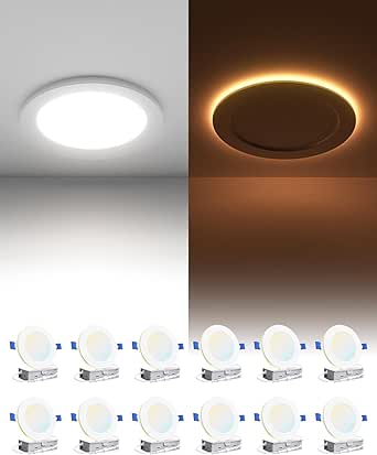 Ensenior 12 Pack 4 Inch LED Recessed Ceiling Light with Night Light ...