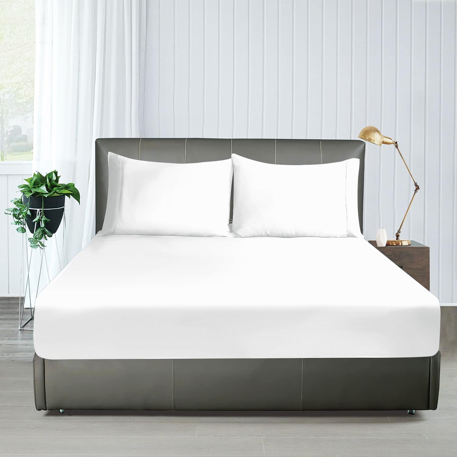 Amazon.com: Fitted Sheet 1 Pack King Size Only Viscose Derived from ...