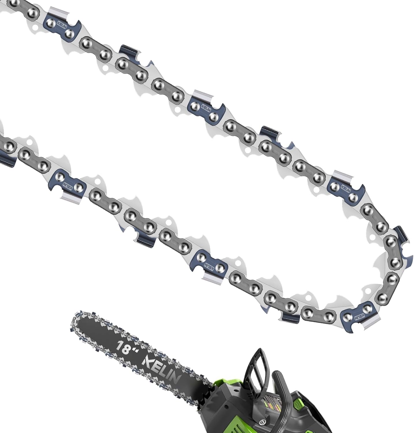 Amazon.com: KELIN 18 Inch Chainsaw Chain 1 Pack，72 Drive Links,.050 ...