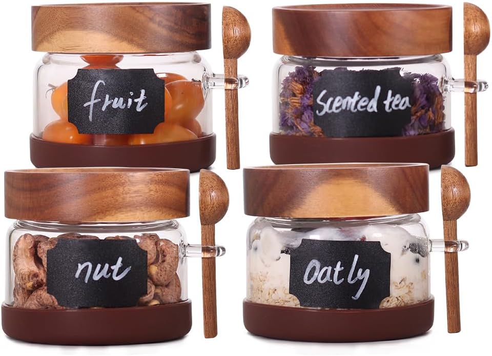 Amazon.com: LEAVES AND TREES Y Glass Storage Containers with Screw Lids ...