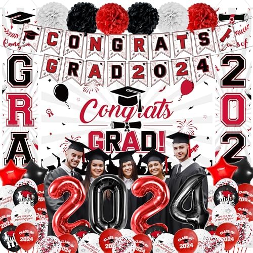 Amazon.com: Woanger 44 Pcs Graduation 2024 Box Balloon and LED Light ...