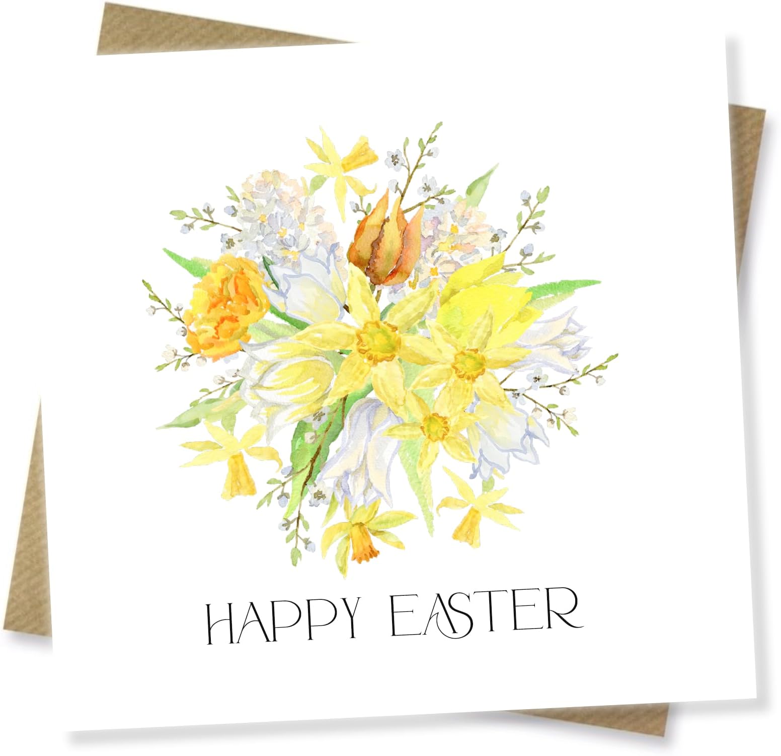 Punkcards - Easter Card - Easter Wishes Greeting Card - Watercolour ...