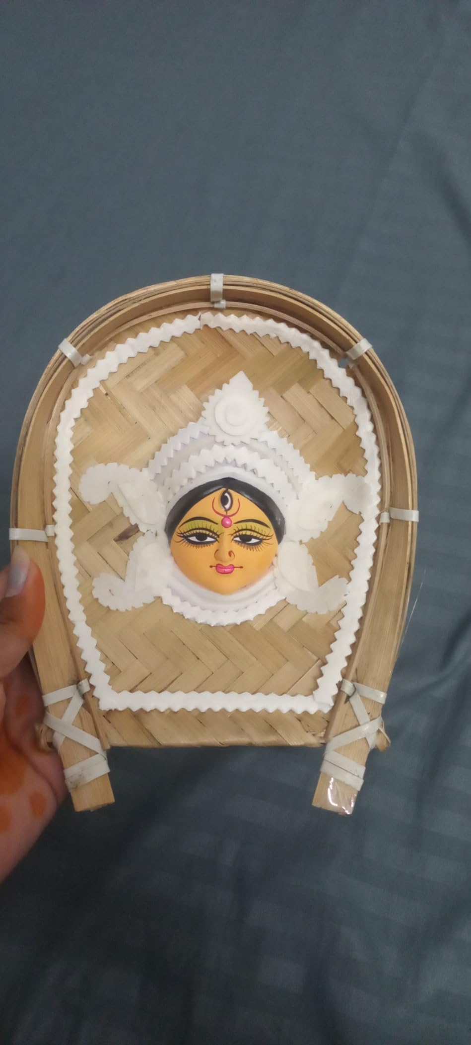 Buy Arushis Durga Face Wall Decor, Shola Pith Maa Durga face in kulo ...