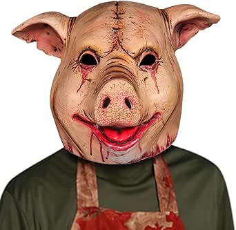 Amazon.com: Utaomld Pig Mask Costume, Scary Pig Head Masks Roleplay ...