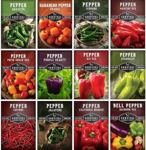 Amazon.com : Pepper Seeds for Planting - 12 Packs | Jalapeño, Serrano ...