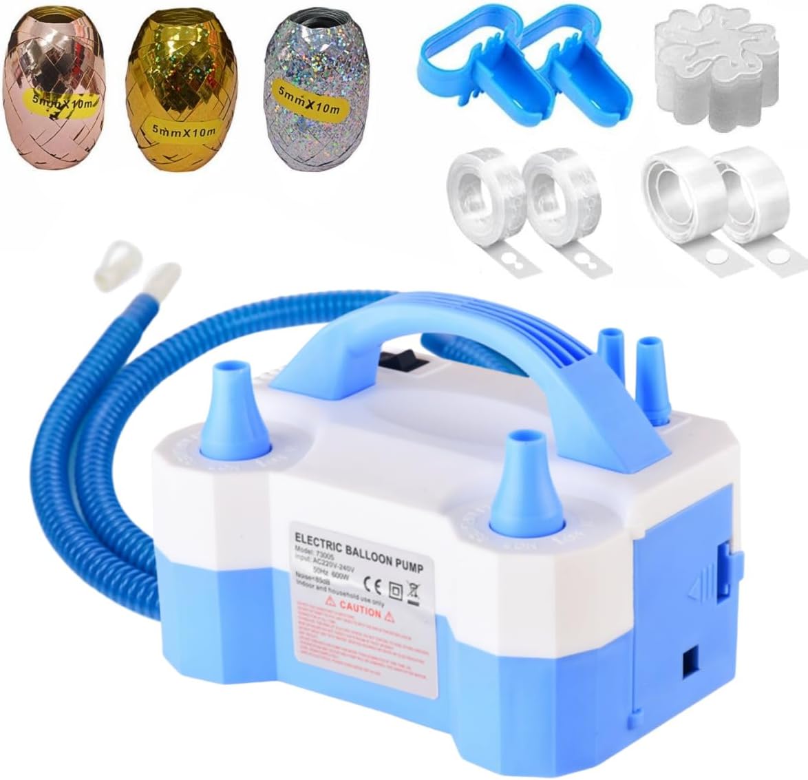 Amazon.com: Balloon Pump, Portable Dual Nozzles Electric Balloon Pump ...