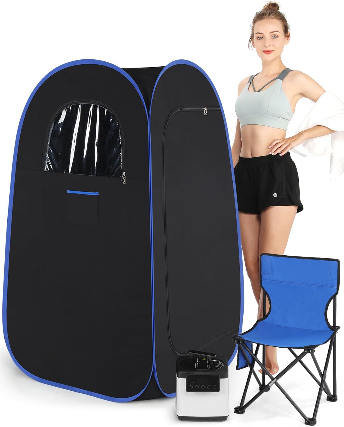 Amazon.com : IvyBess Upgraded Portable Sauna for Home, Sauna Box with 2 ...