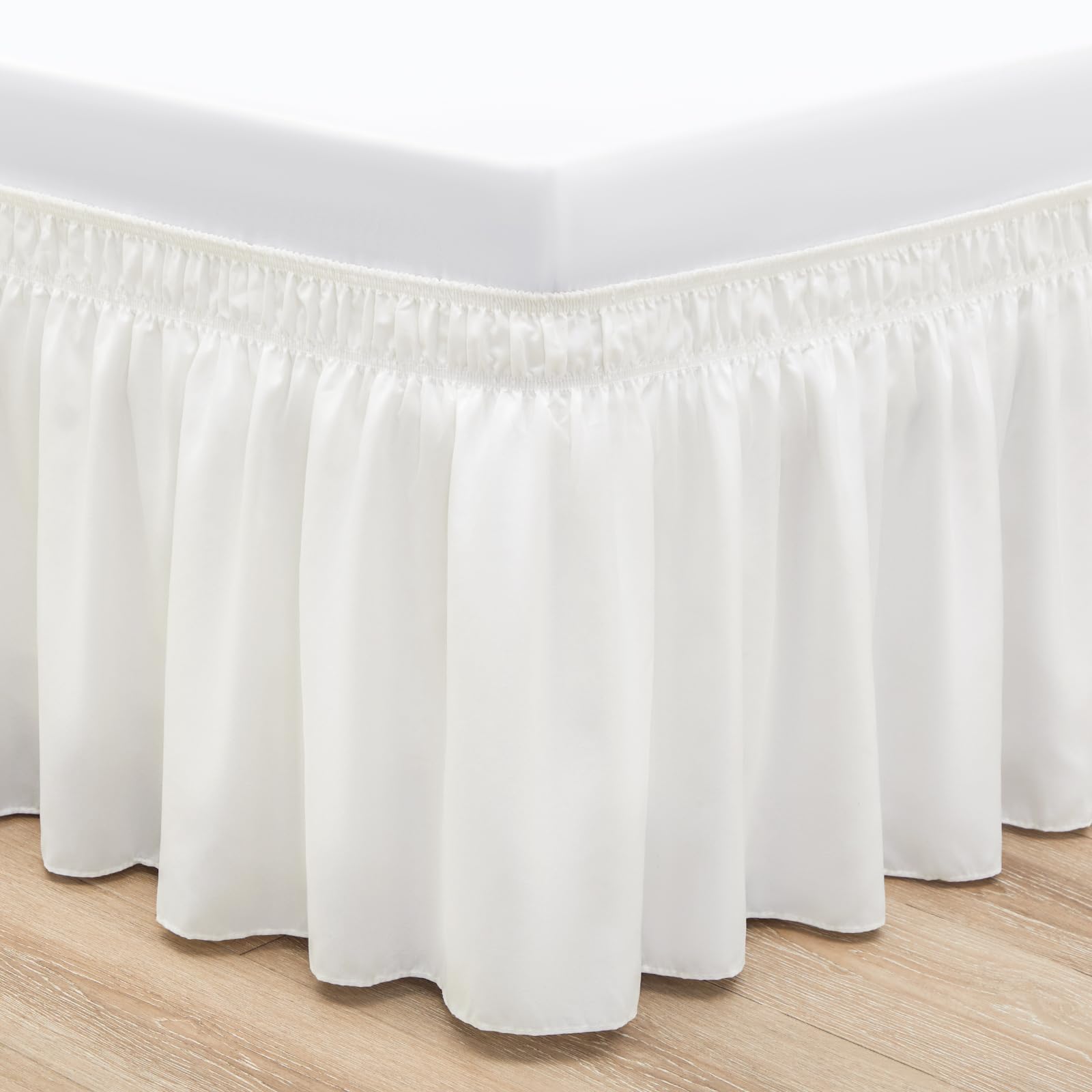 Amazon.com: RIMELA Queen Bed Skirt 14 Inch Drop Ivory, Wrap Around ...