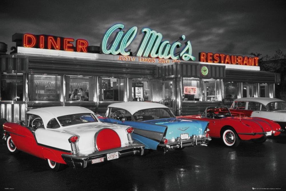 Amazon.com: GB Eye Al Macs Diner Poster: Classic Car Posters: Posters ...