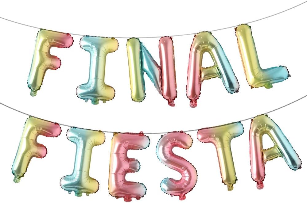 Amazon.com: 16 inch Final Fiesta Cursive Foil Balloons Banner Balloons ...