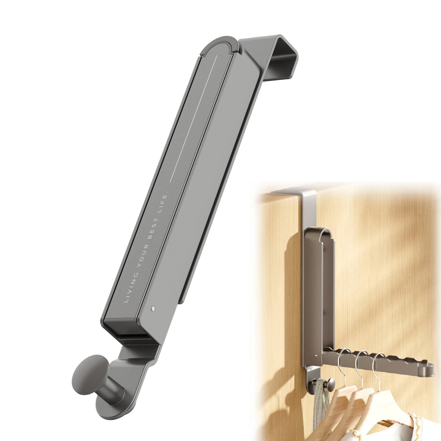 Amazon.com: Over The Door Hooks Clothes Hanger, 2025 Upgrade Foldable ...