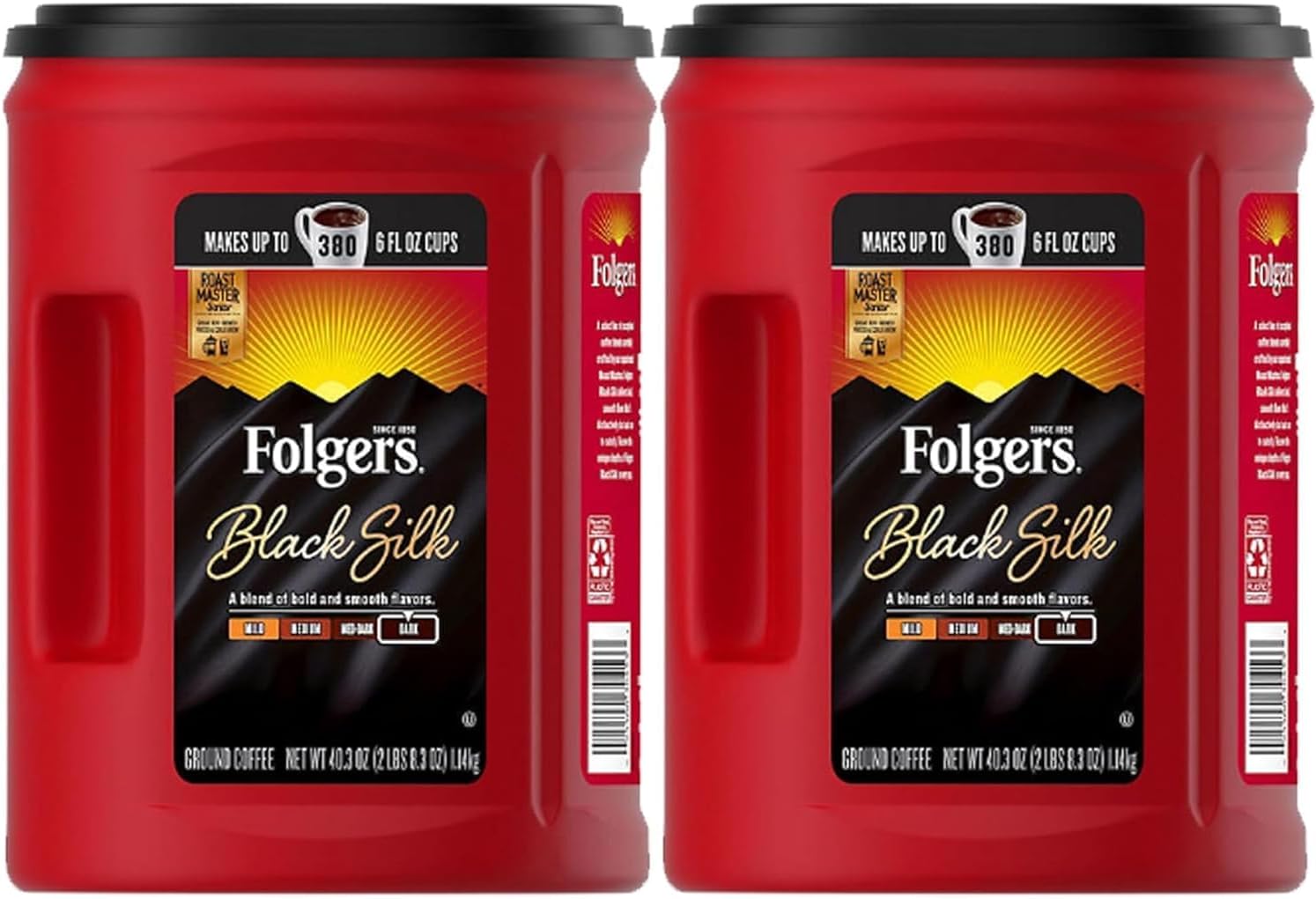 Amazon.com : Folgers dark roast Ground Black Silk Coffee (37 oz.) pack ...