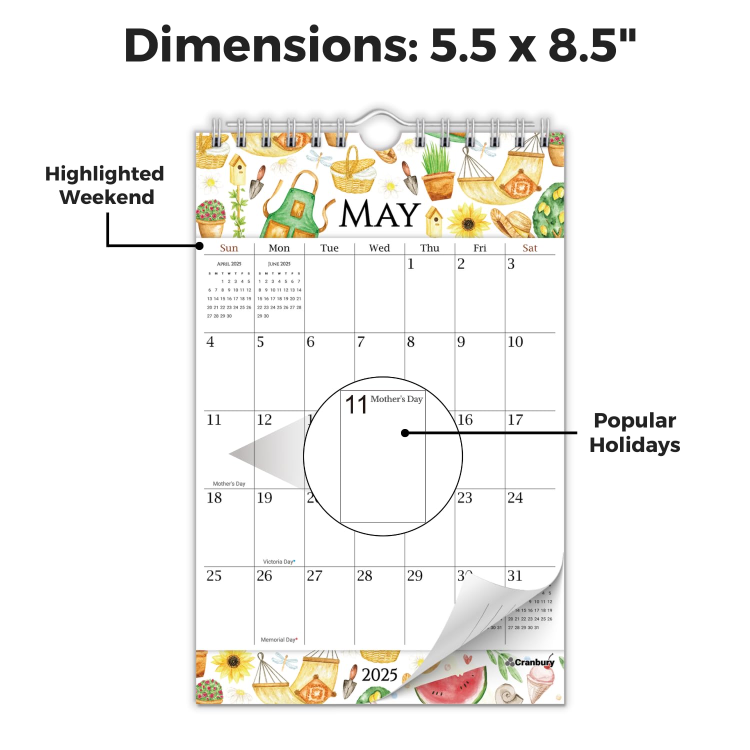 Snapklik.com : CRANBURY Small Notepad Calendar 2026-2027
