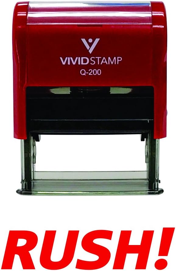 Amazon.com : Rush Self Inking Rubber Stamp (Red Ink) - Medium : Office ...