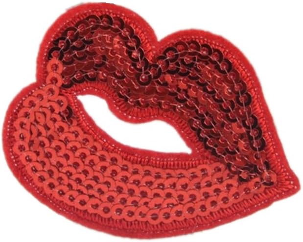 Amazon.com: Ximkee (10 Pack) Red Lips Sequin Embroidered Sew Iron On Applique Patches : Arts ...
