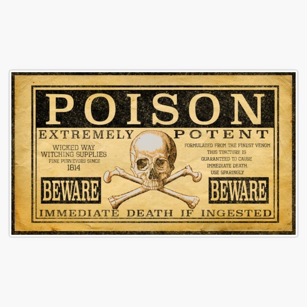 Amazon.com - Extremely Potent Poison Label Bumper Sticker Vinyl Decal 5"
