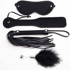 Amazon | Emoi smグッズ 女性 拘束 セット アイマスク 目隠し スパンキング バラ鞭 羽根 4点セット 拘束具 アダルトグッズ 痛くない smプレイ お仕置き 調教用 責め具 ...