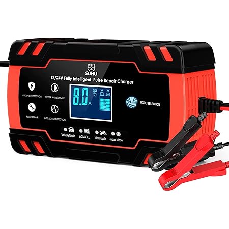 Amazon.com: Car Battery Charger, 8Amp 12V/24V Volt Fully-Automatic ...
