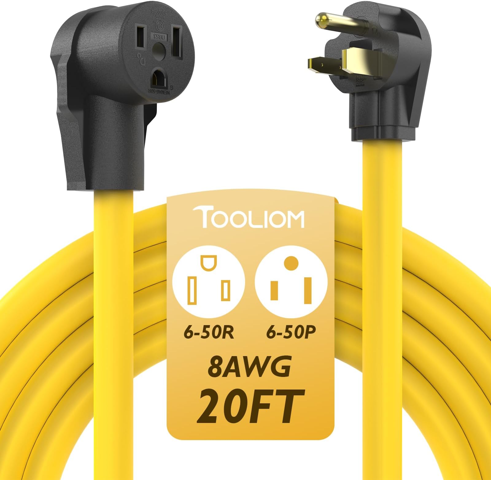 Amazon.com: TOOLIOM Welder Extension Cord 8AWG 20FT 6-50P to 6-50R ...