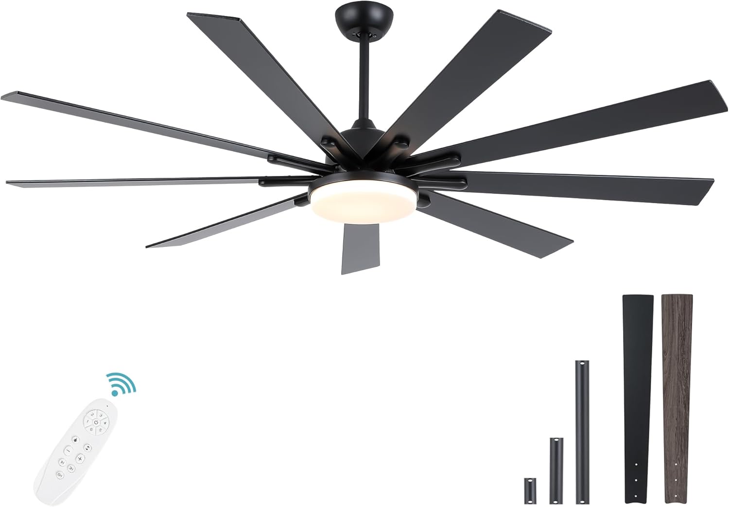 Amazon.com: POCHFAN 72 Inch Ceiling Fans with Lights,Large Modern ...