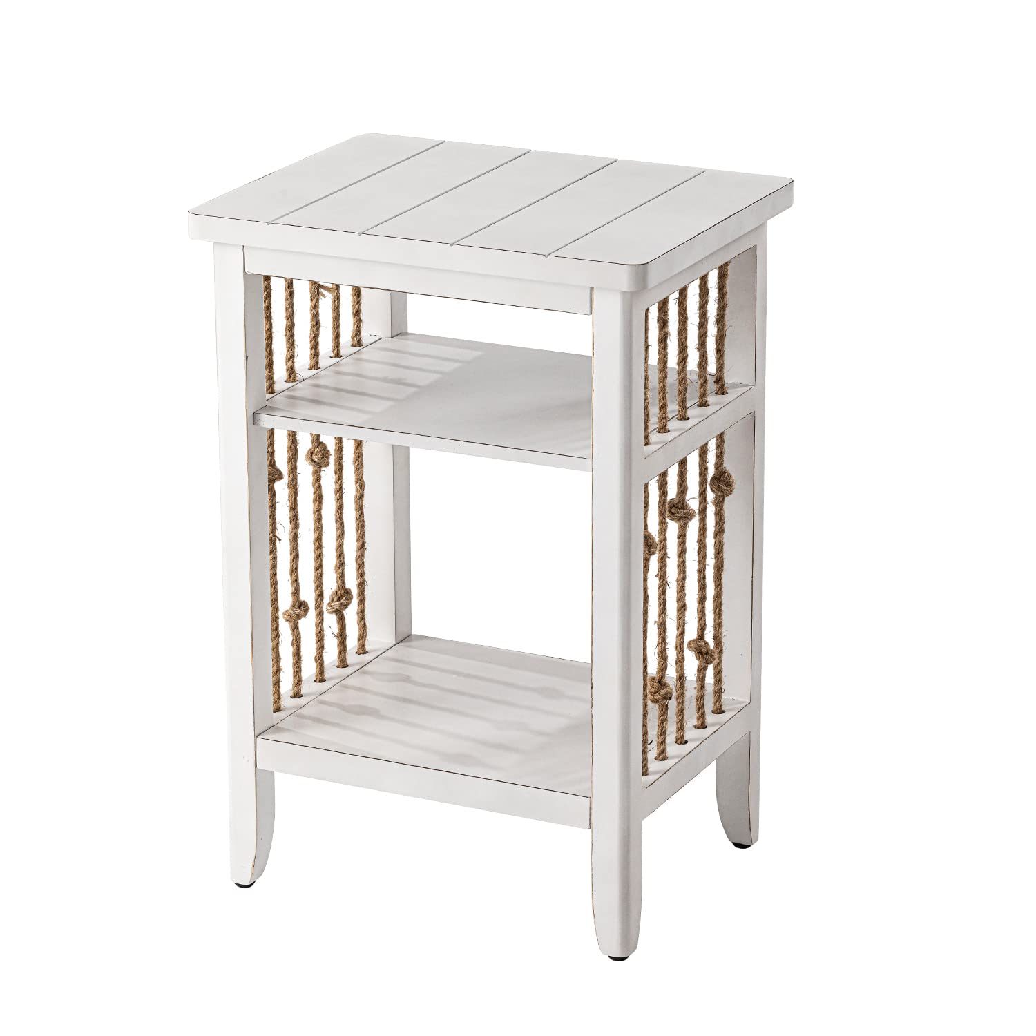 HOMPUS Nightstand with 2 Tier Storage Shelf Bedside Table MDF Board ...