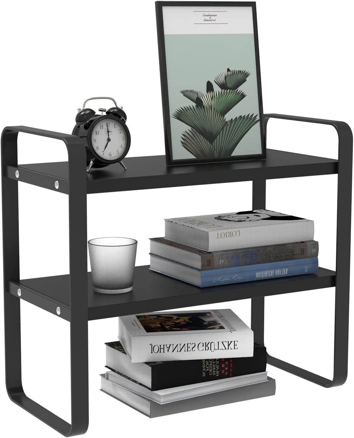 BELLE VOUS Wooden Desktop Organiser Shelf - Stackable 2-Tier Storage ...