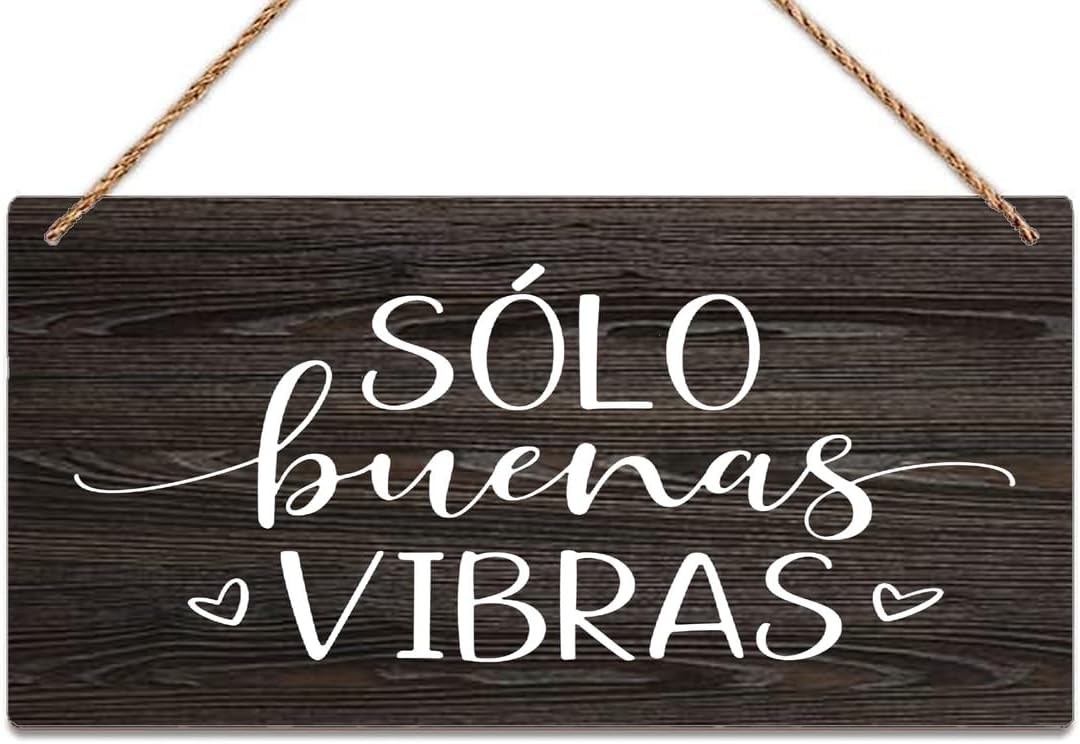 Amazon.com: Rustic Wooden Door Hanging Wall Art Sign Spanish Sign Quote ...