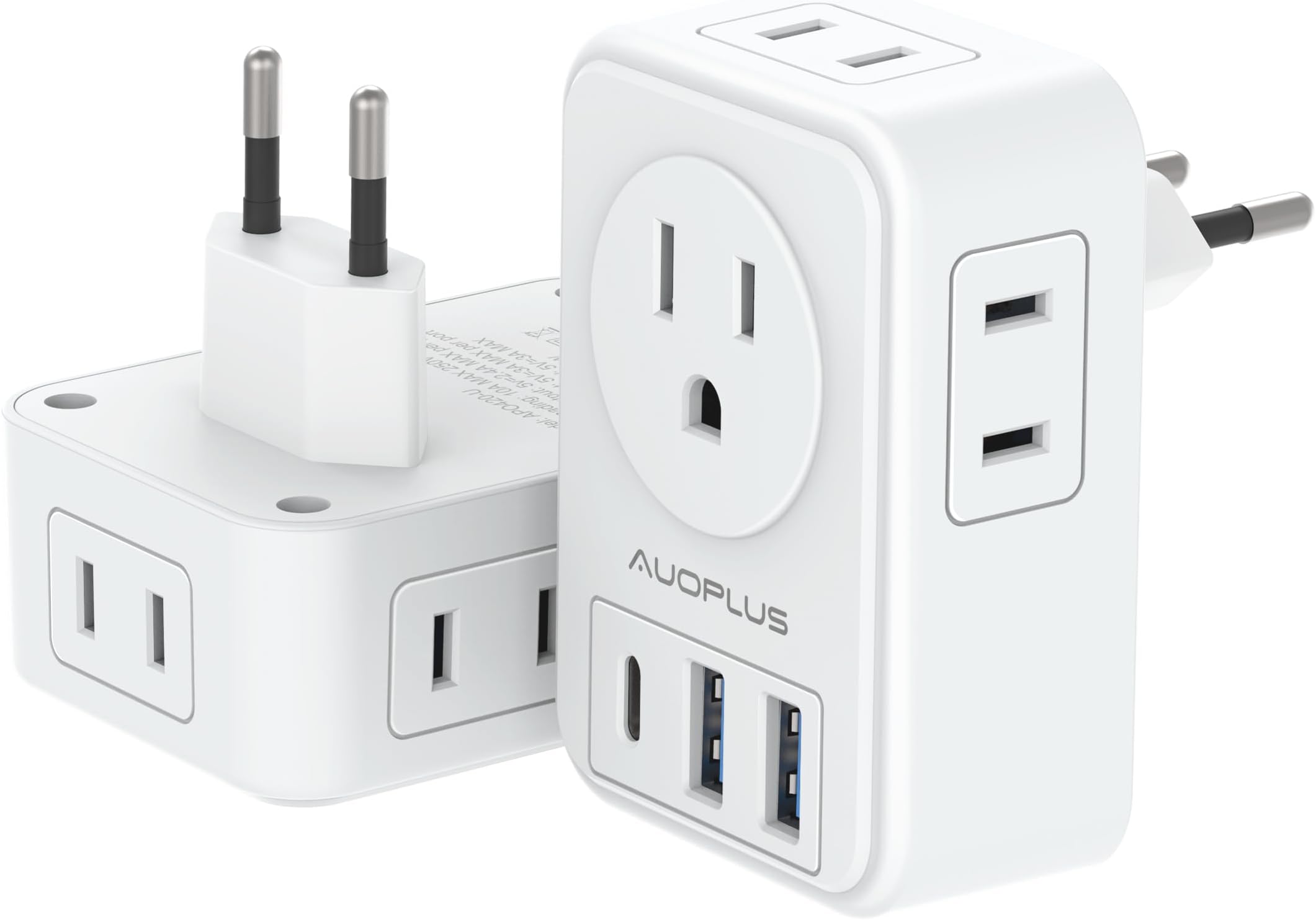 Amazon.com: 2 Pack European Travel Plug Adapter with USB C, US to ...