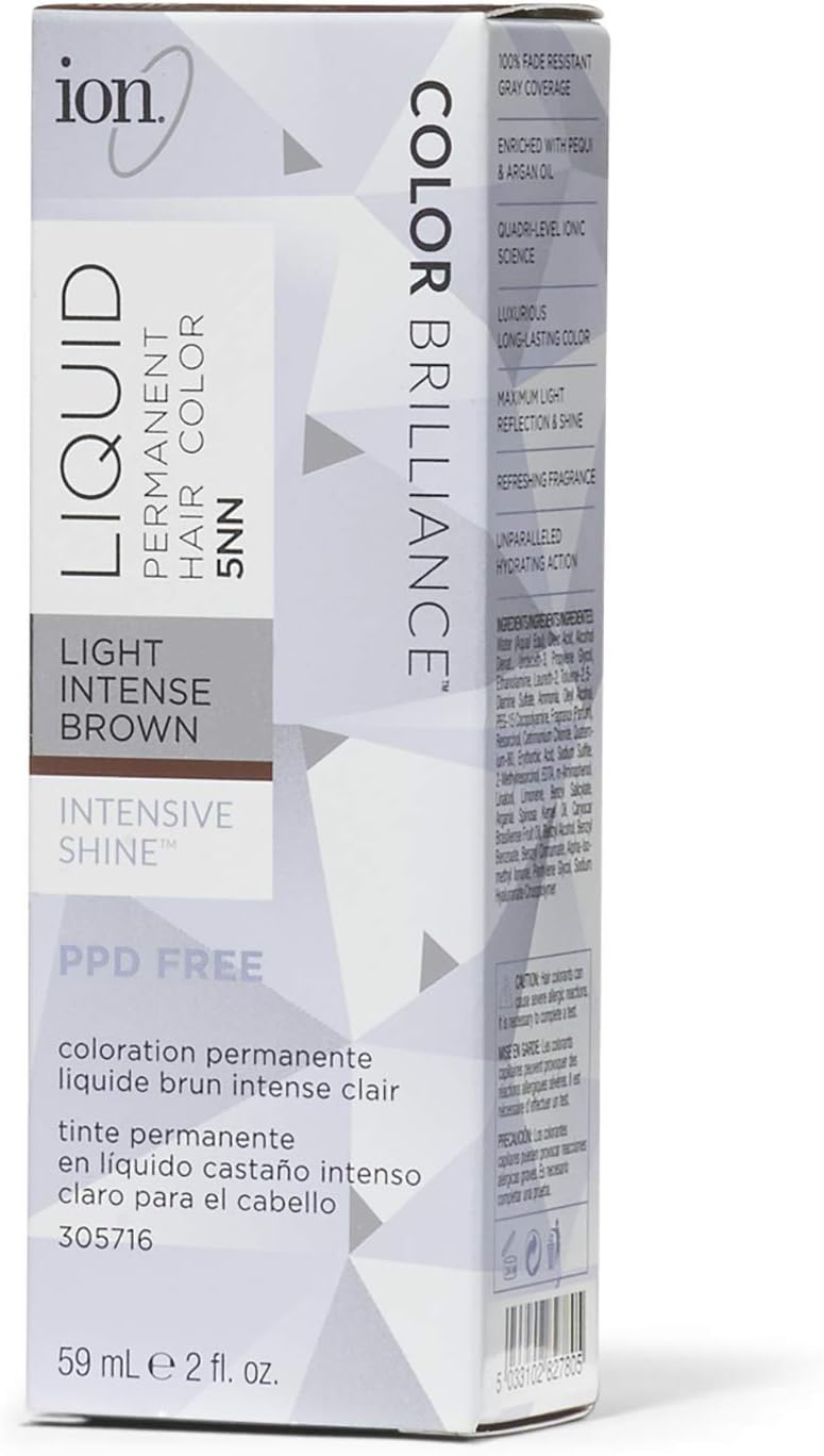 Amazon.com : ion 5NN Light Intense Brown Permanent Liquid Hair Color ...