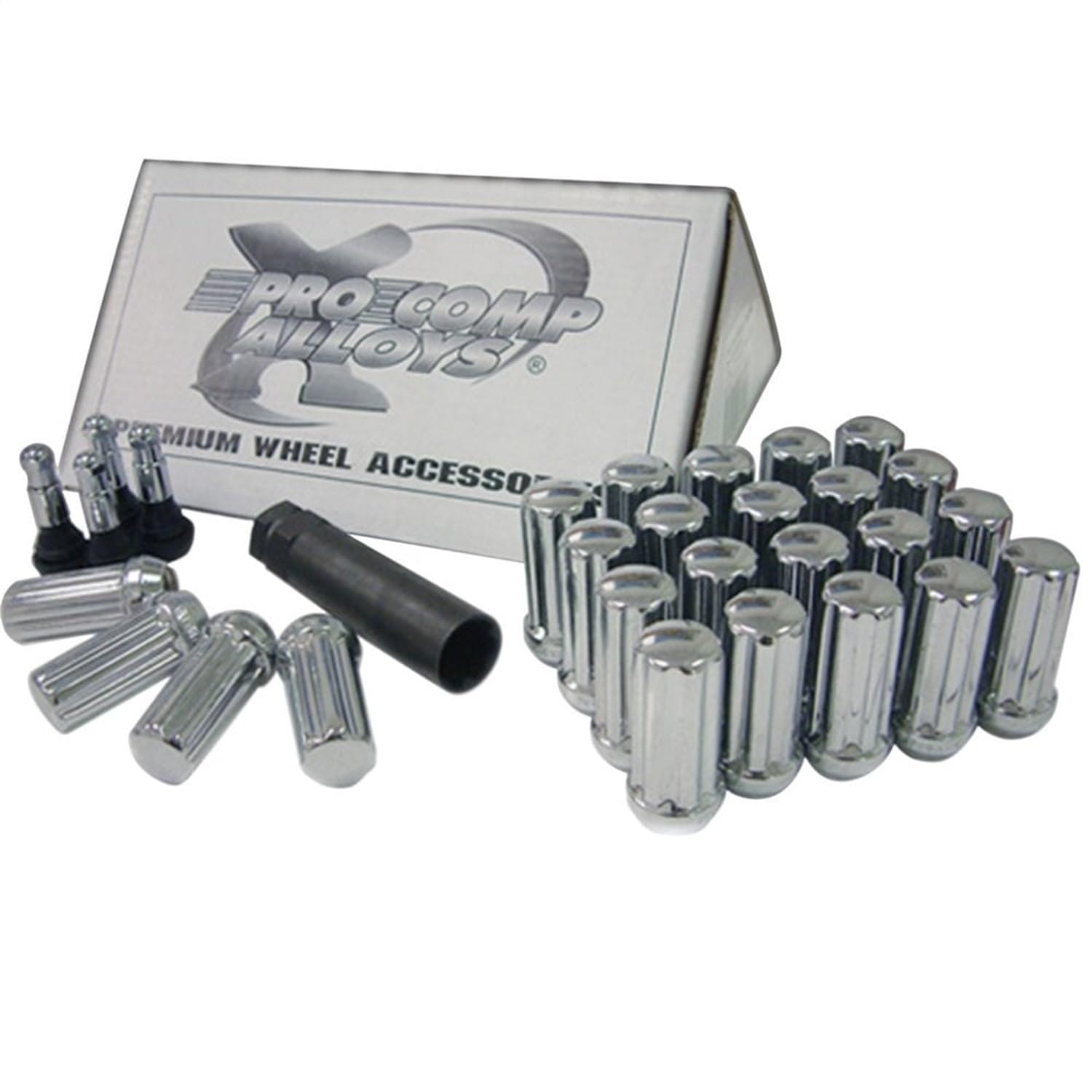 Snapklik.com : Pro Comp Wheels 11184B Lug Nut Kit 1/2 Spline 25 Lugs w ...