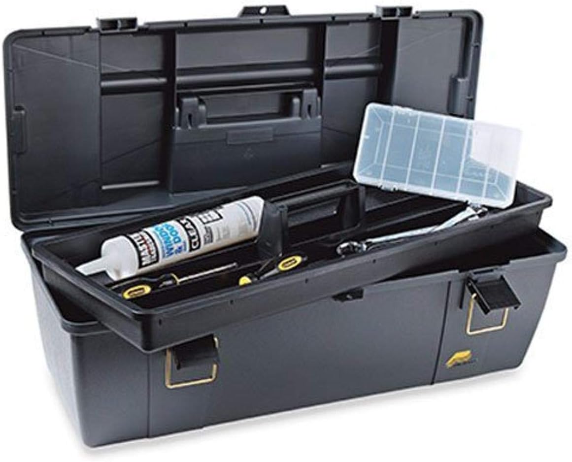 HART 26" Toolbox, Resin Tool Storage and Organization, Black with Blue ...
