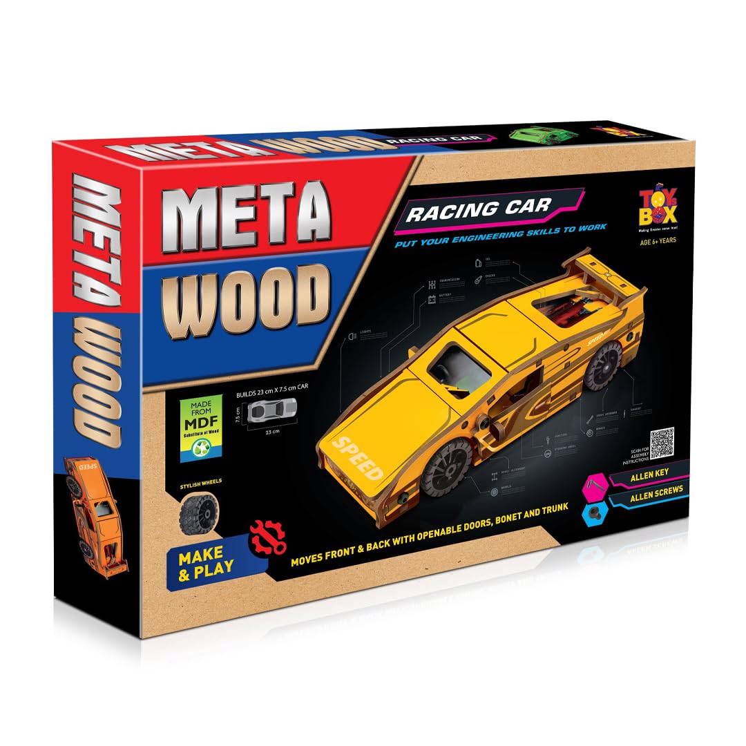 Toysbox Meta Wood Racing Car Make & Play Building Kit, Educational Toy ...