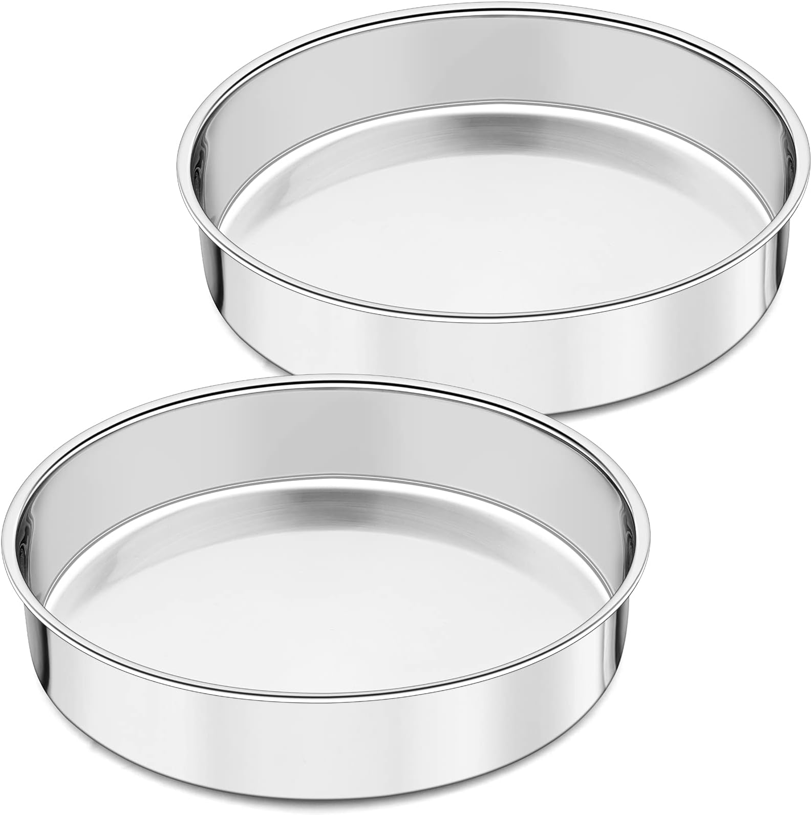 HaWare Cake Tin Set of 3, 100% Stainless Steel Round Cake Pan Baking ...