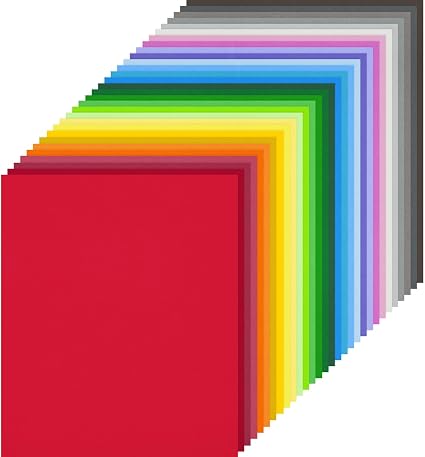 Amazon.com: MCPINKY 100 Colored Cardstock Pack - 40 Sheets 120gsm & 60 ...