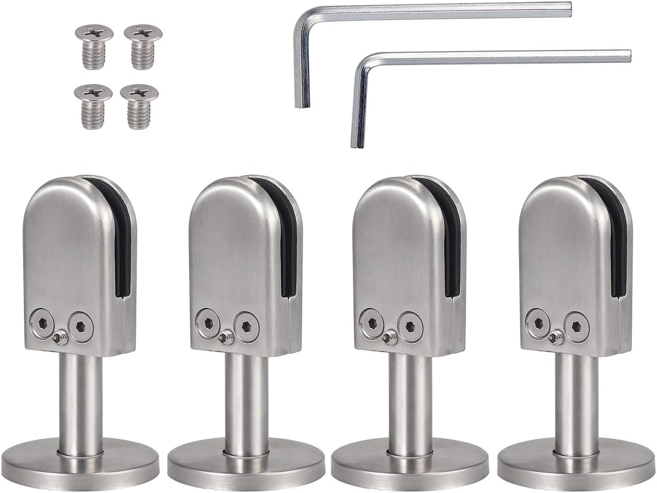 Amazon.com: Kamtop 4 Pcs Stainless Steel 304 Glass Clip Clamp 8mm Glass ...