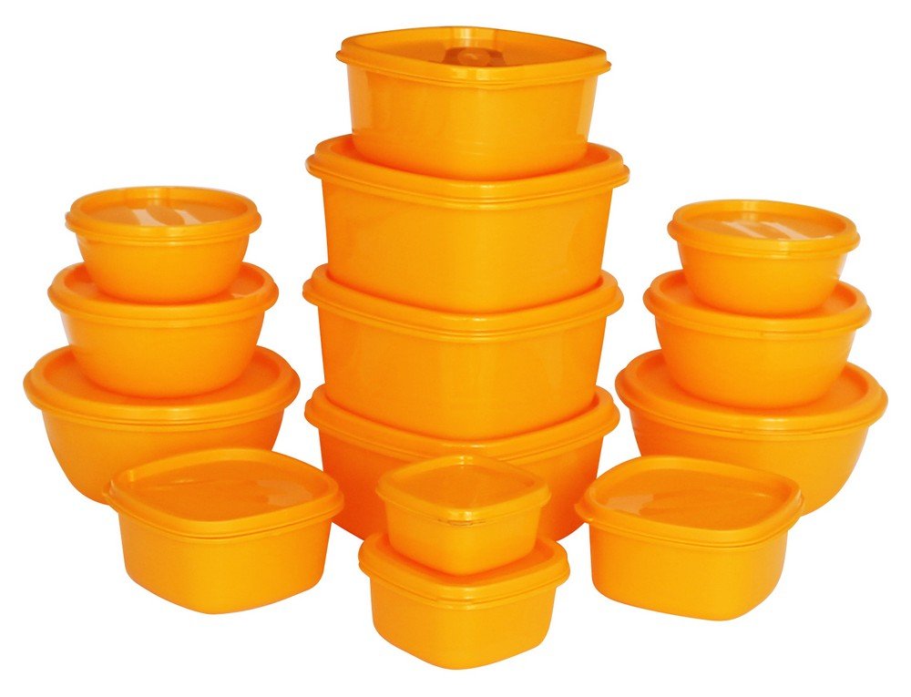 Buy Princeware SF Plastic Storage Container Set, 14-Pieces, Orange ...
